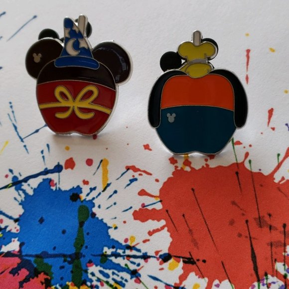 Disney | Jewelry | 2 Disney Character Candy Apples Pins Mickey Goofy ...